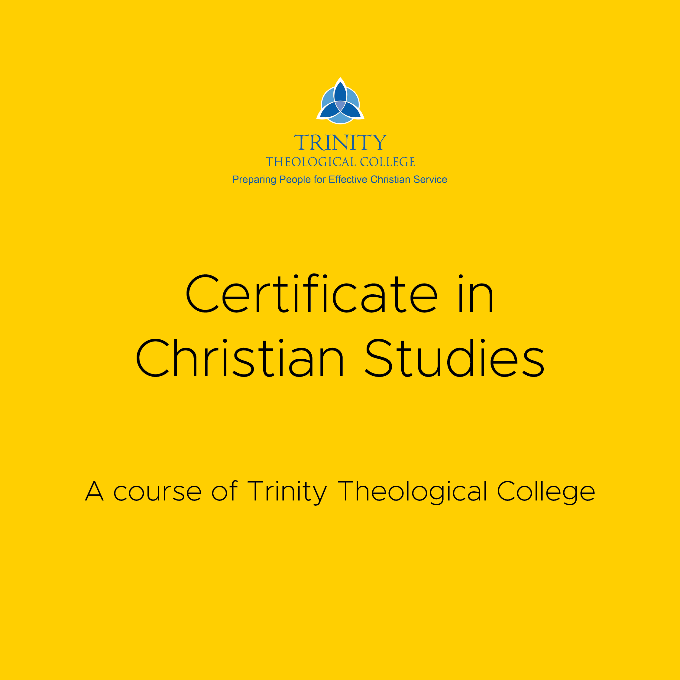Certificate in Christian Studies - Trinity Theological College
